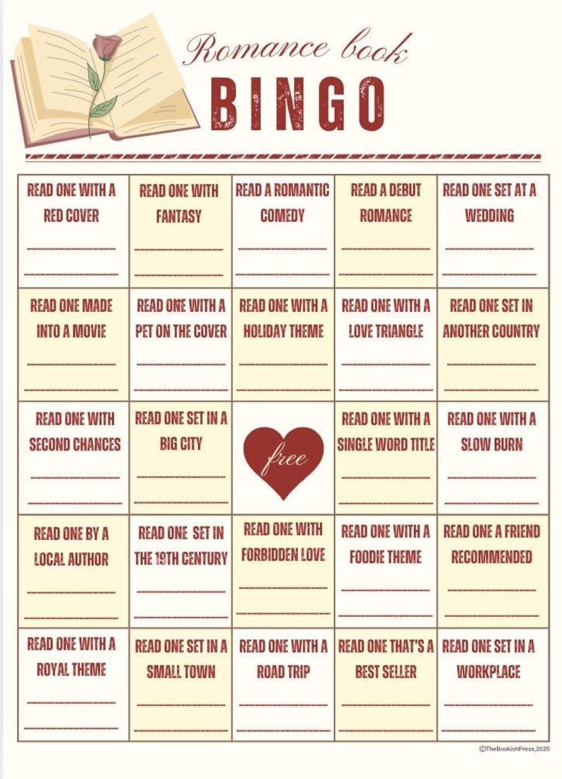 Fall in Love With Books: Romance Reading Bingo Reading Challenge ...