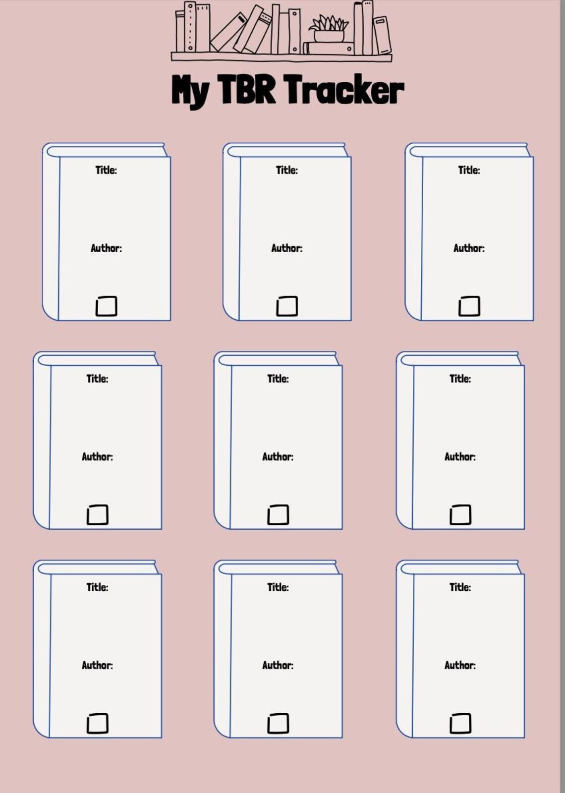 TBR Tracker Printable | Reading List Planner | Book Lover's Reading Log ...