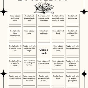 Book Bingo Reading Challenge – Printable Book Tracker | Fun Reading ...