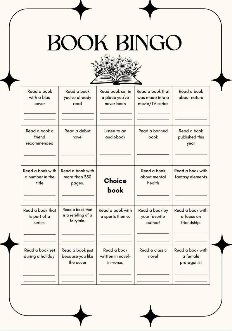 Book Bingo Reading Challenge – Printable Book Tracker | Fun Reading ...