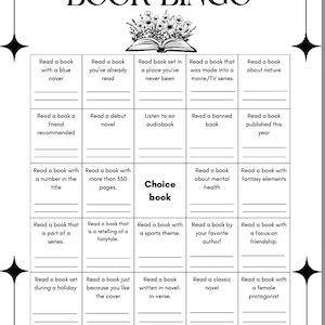 Book Bingo Reading Challenge – Printable Book Tracker | Fun Reading ...