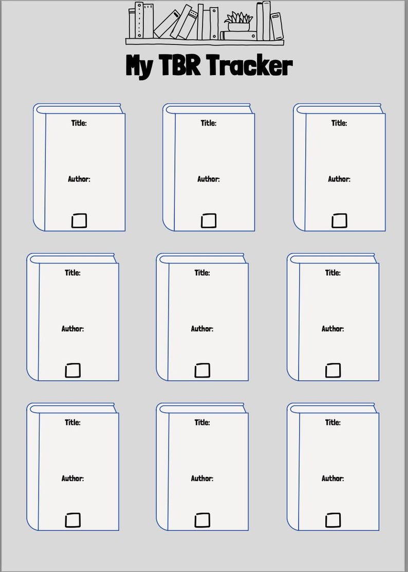TBR Tracker Printable | Reading List Planner | Book Lover's Reading Log ...