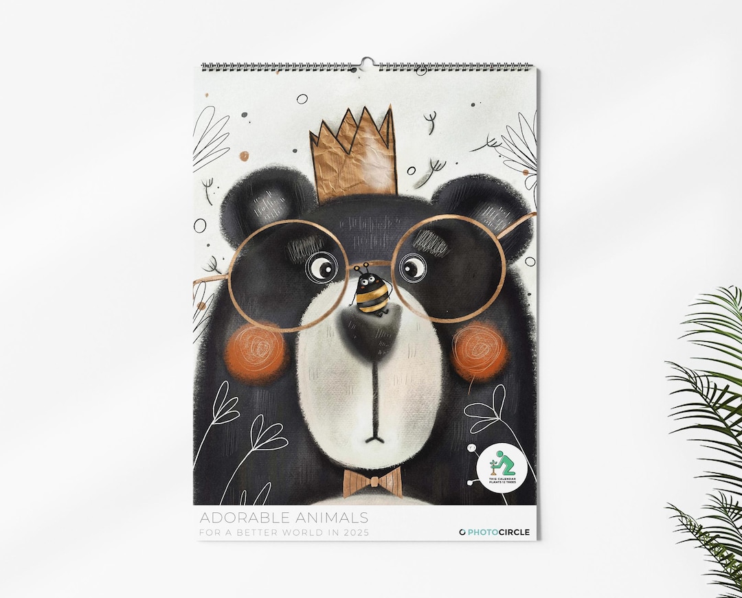 Adorable Animals Wall Calendar 2025 for Kids / Beautiful Monthly ...