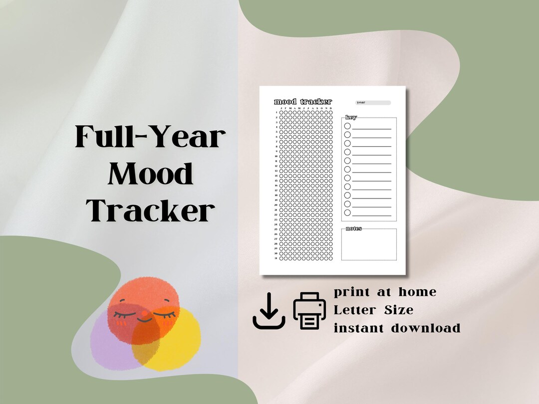 Full-year Mood Tracker, Your Year at A Glance - Etsy