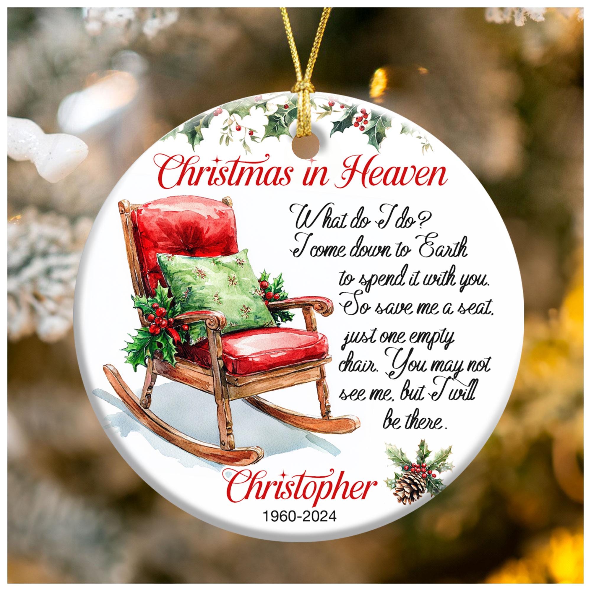 Christmas in Heaven Poem Ornament PNG, Personalized Remembrance ...