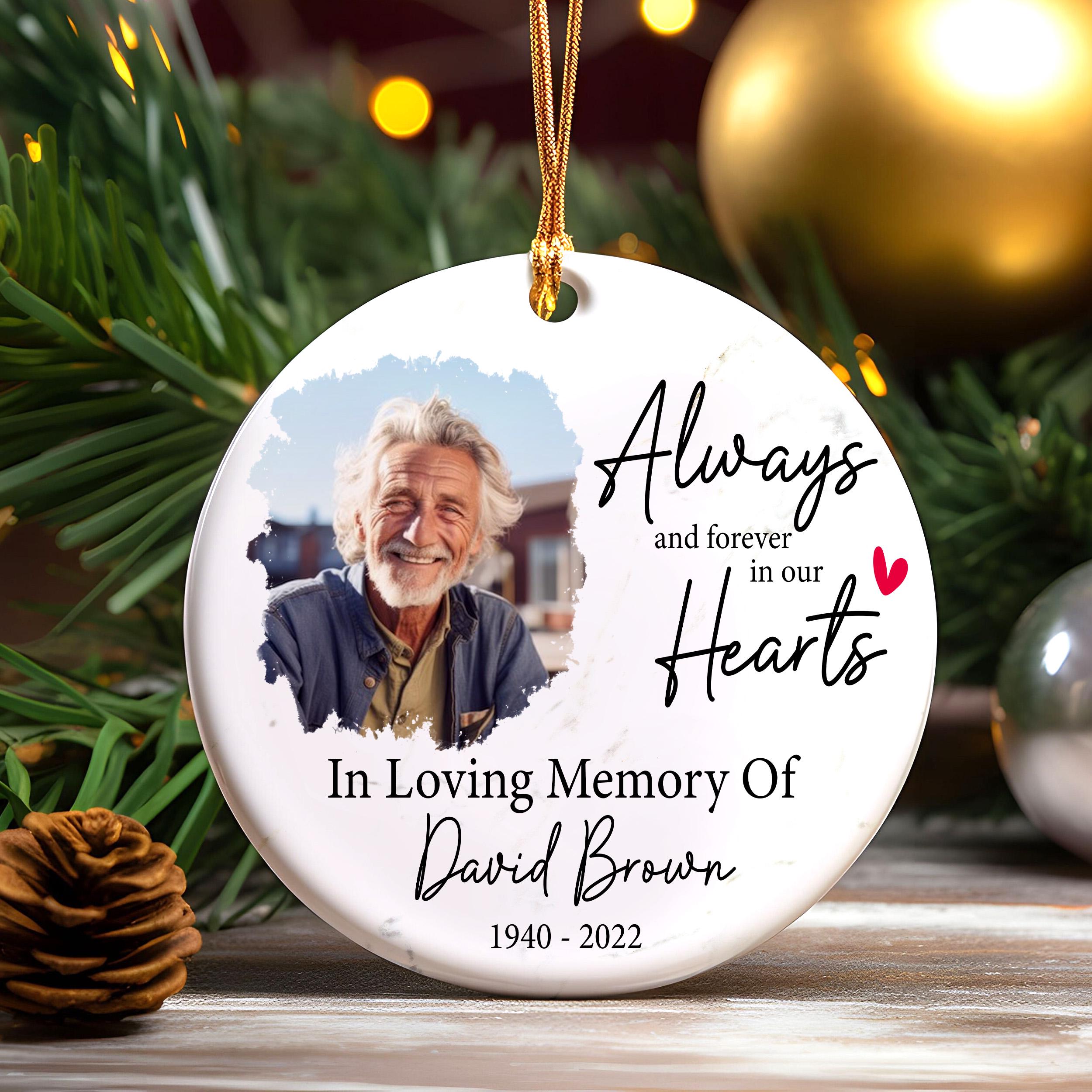 Custom Photo Memorial Ornament Png, Dad Remembrance Christmas Ornament ...