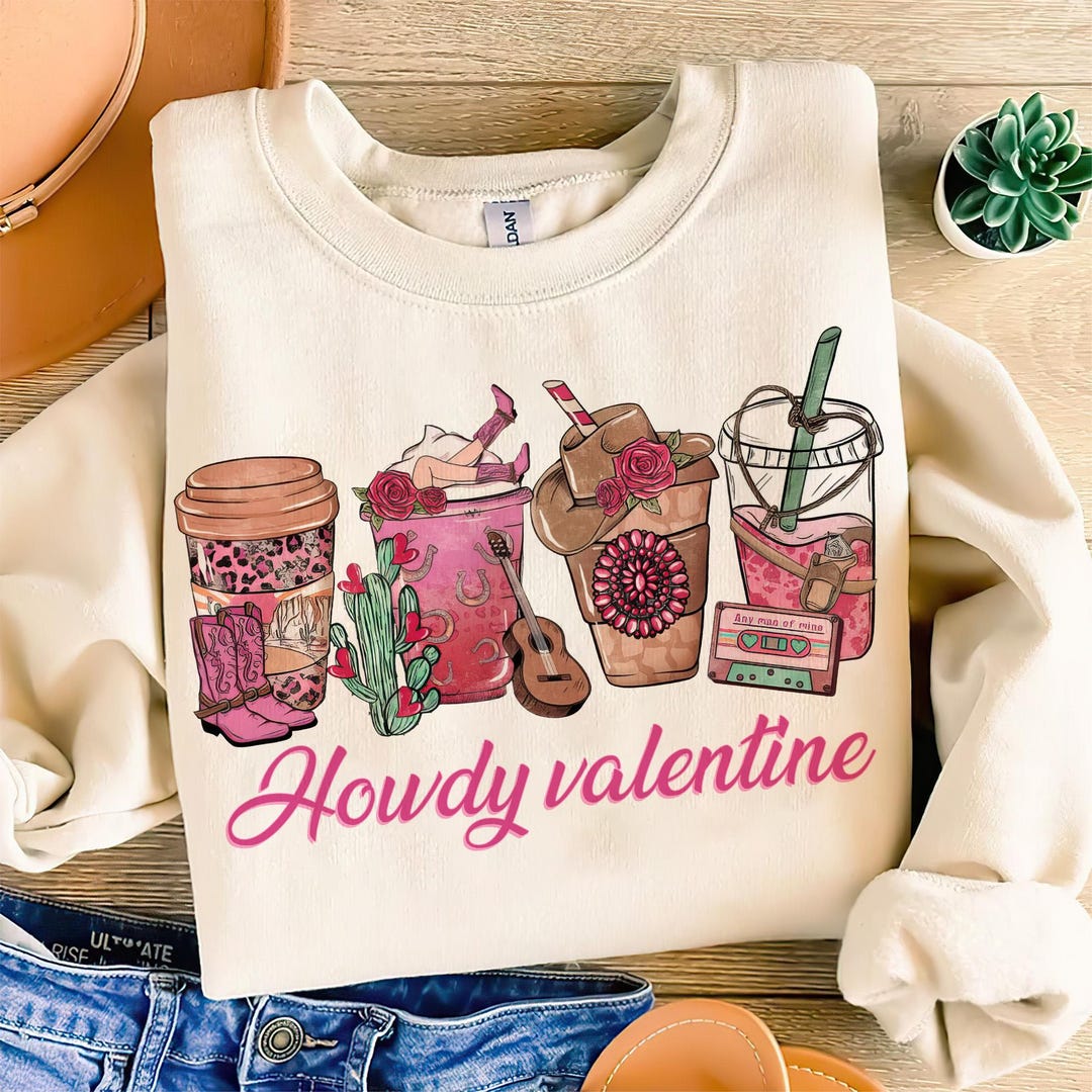 Howdy Coffee Valentine Png, Coffee Valentine Png, Cowgirl Valentine Png ...