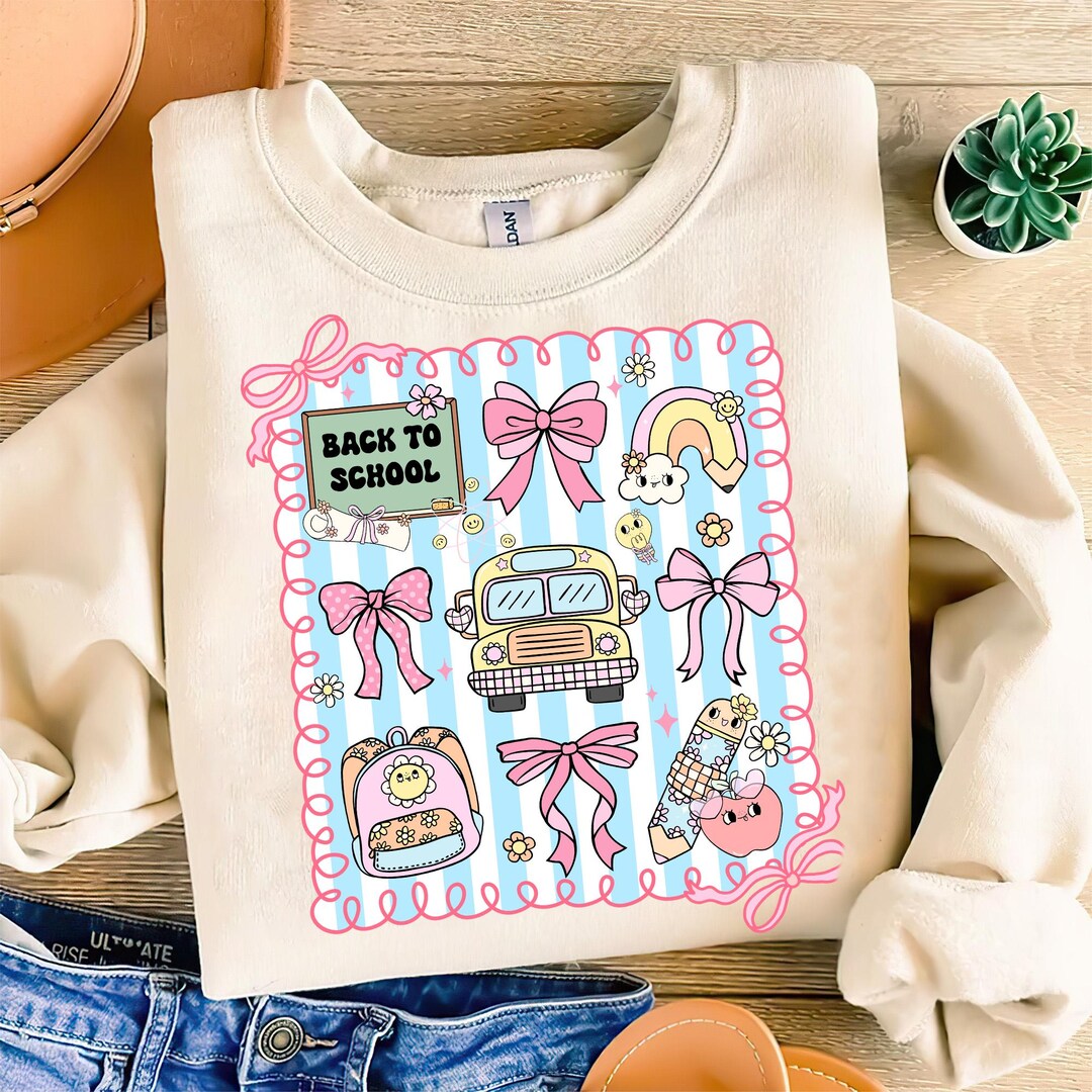 Preppy Back to School Coquette Png, Coquette First Day of School Png ...