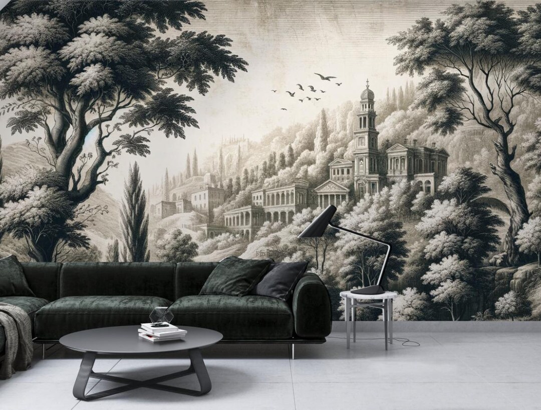 Vintage Landscape Wallpaper Classic Pastoral Scene With Sepia Tones ...
