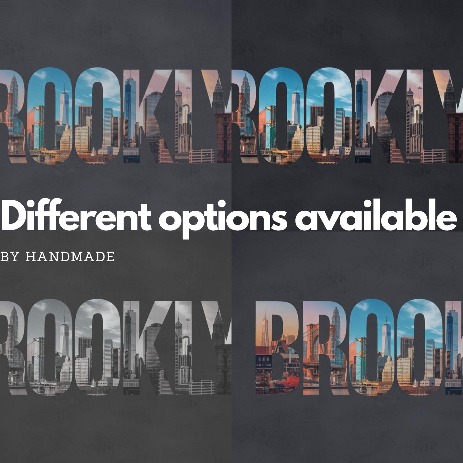Brooklyn Cityscape Wallpaper, Modern Brooklyn Wall Mural, Typography ...