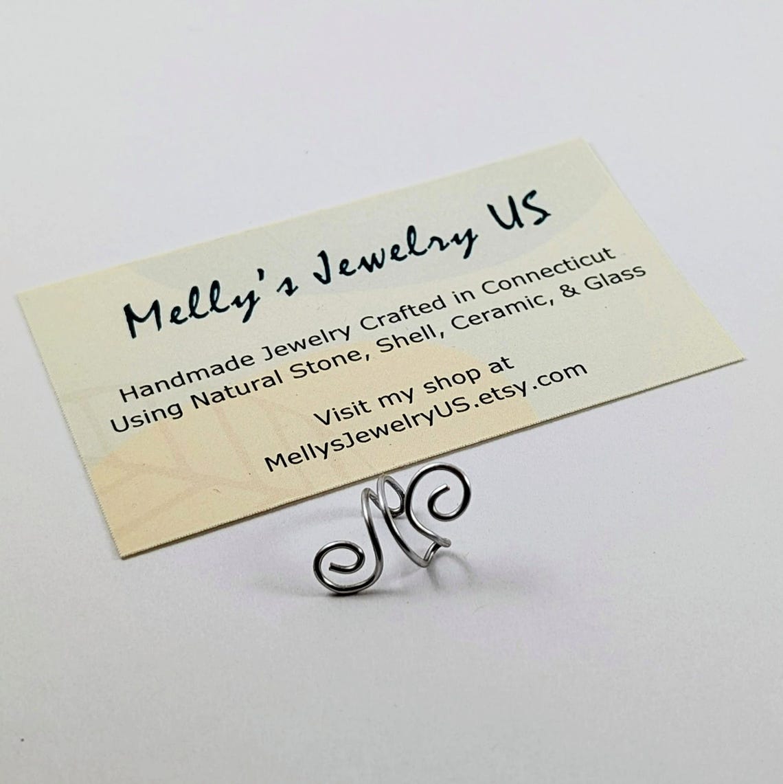 Double Swirl Ear Cuff, 18 Gauge Titanium Finished Silver Plated Wire ...