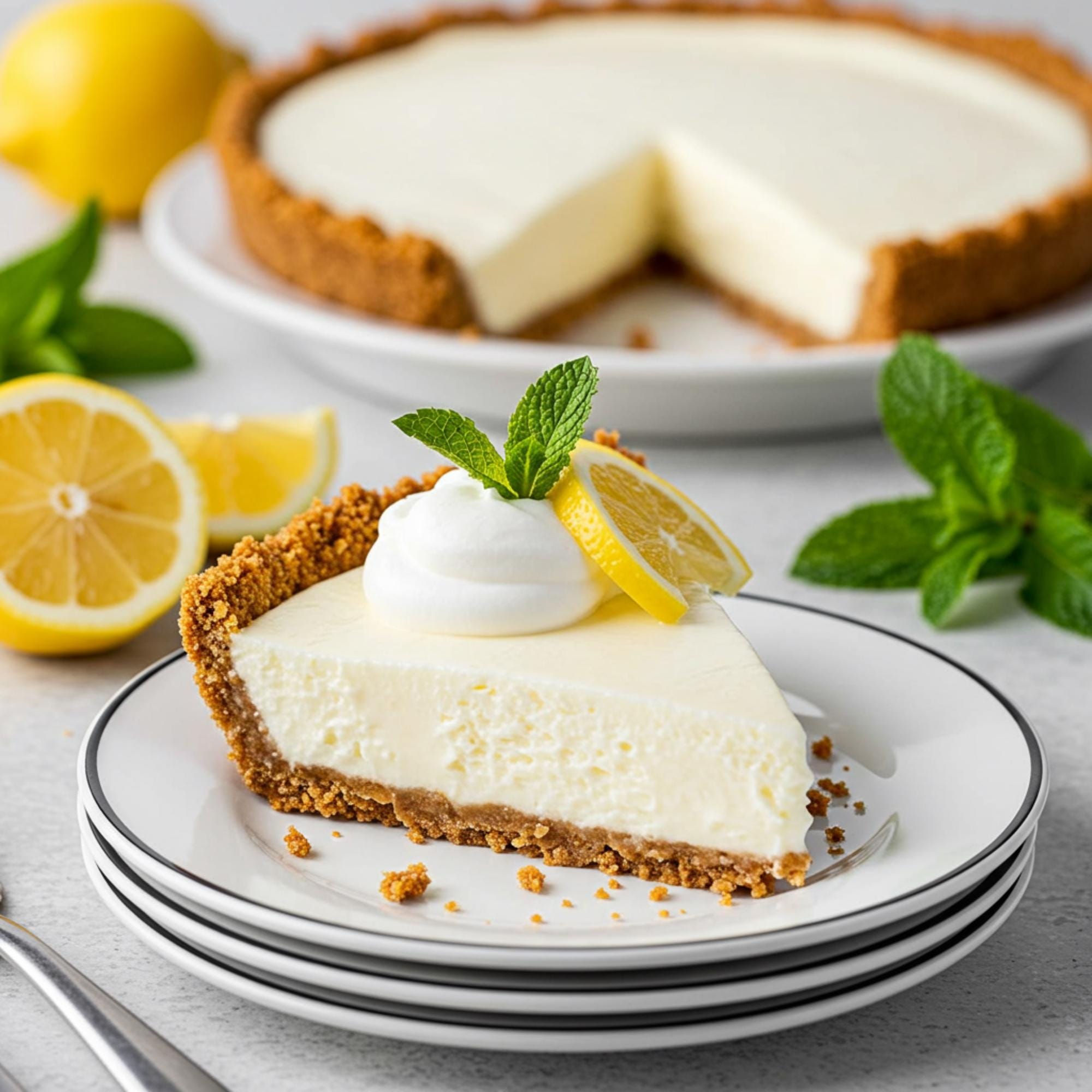 Frozen Lemon Pie Recipe, No Bake Lemon Dessert, Creamy Citrus Pie, Summer Lemon Treat, Chilled ...