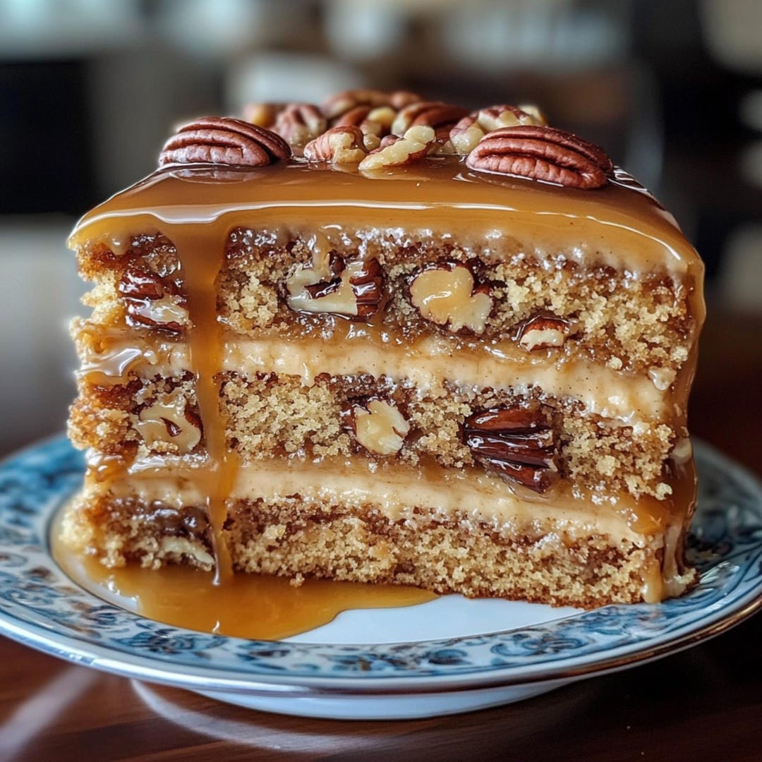 Southern Pecan Caramel Cake Recipe, Homemade Southern Dessert ...