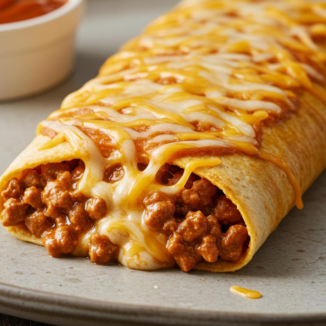 Taco Bell Enchirito Copycat Recipe, Cheesy Mexican Wrap, Cheesy ...