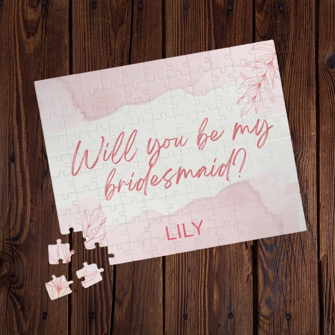 Personalized Bridesmaid Proposal Gift Custom Bridesmaid Name Puzzle ...