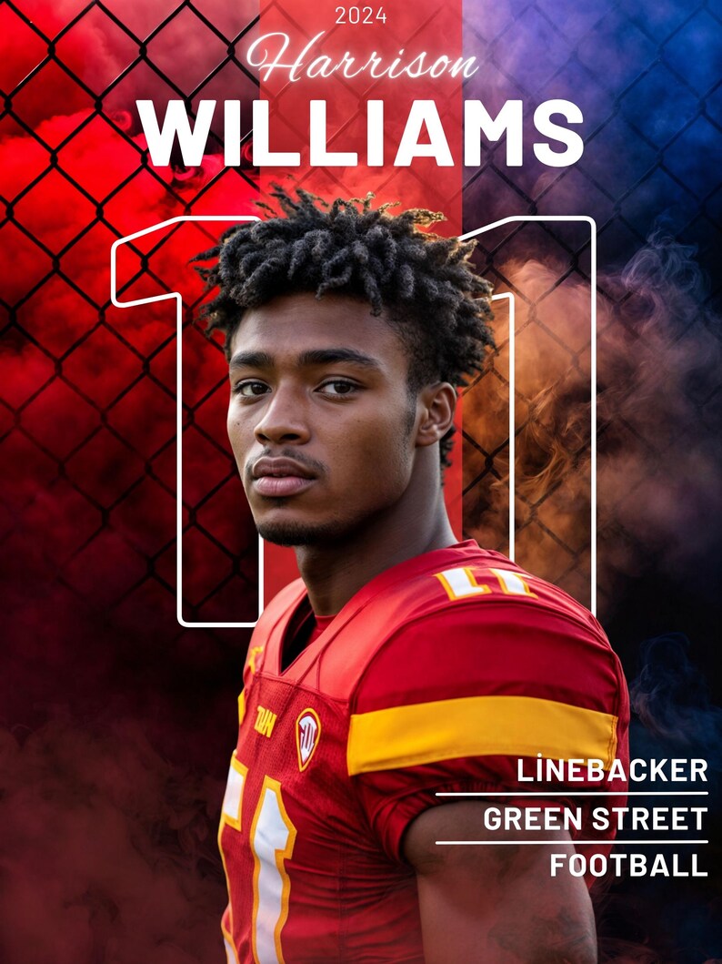 Custom Canva Football Backgrounds & Templates Football Backdrops for ...