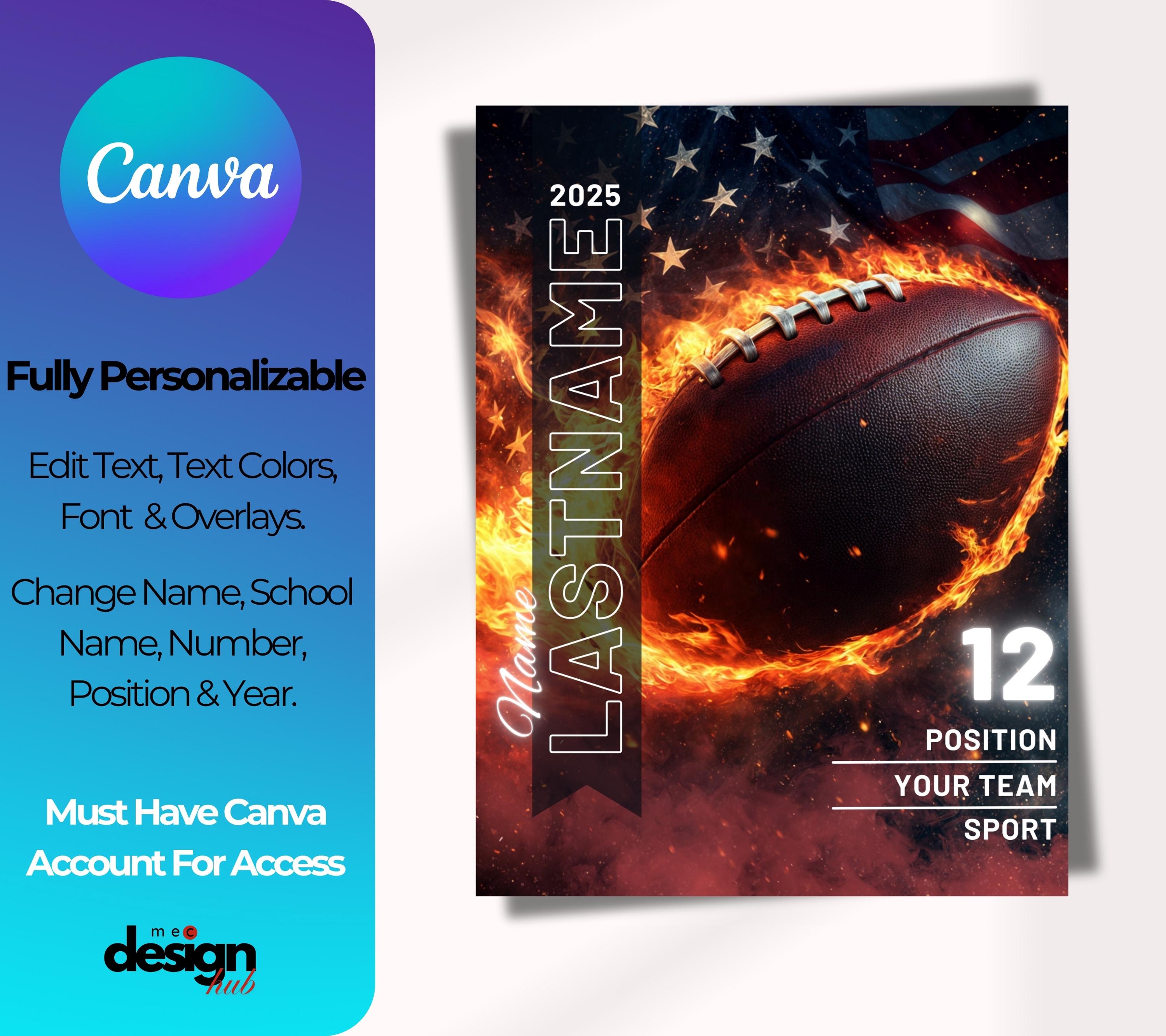 Custom Canva Football Templates Backdrops | Canva Football Backgrounds ...