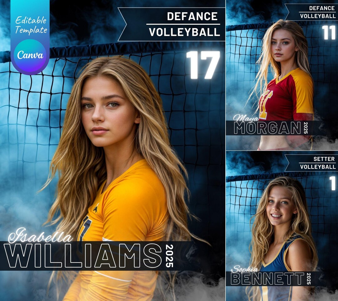 Custom Canva Volleyball Backgrounds & Templates, Volleyball Backdrops ...