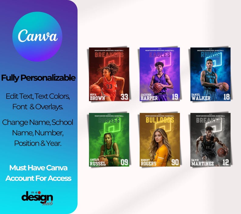 Bundle Canva Basketball Template & Sports | Custom Backdrops Posters ...