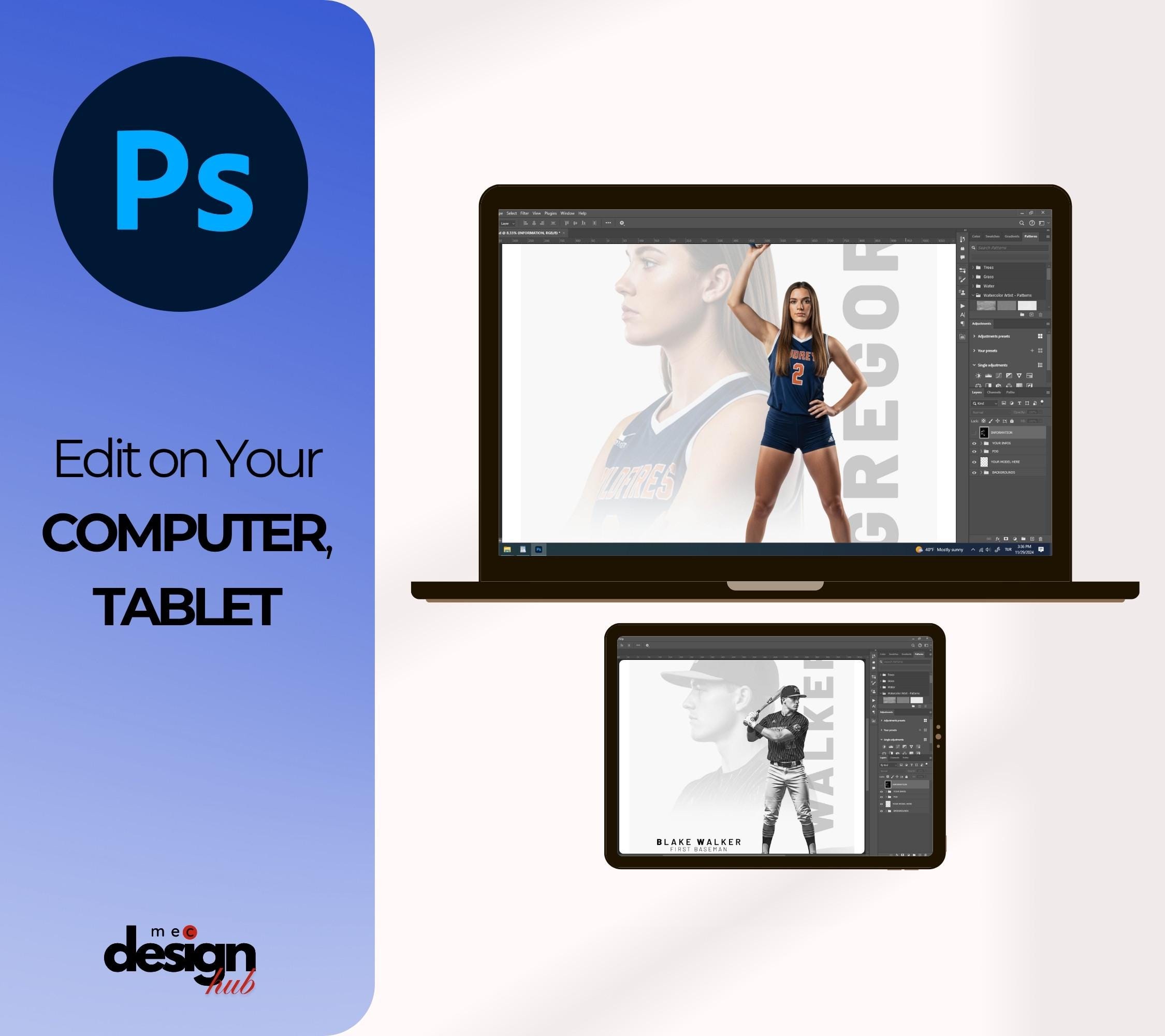 Editable Photoshop Sports Template, Player Gameday & Social Media ...