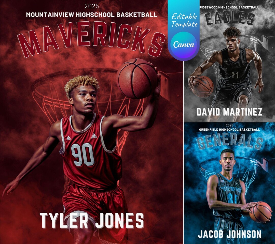 Bundle Canva Custom Basketball Templates Backdrops | Photo Canva ...