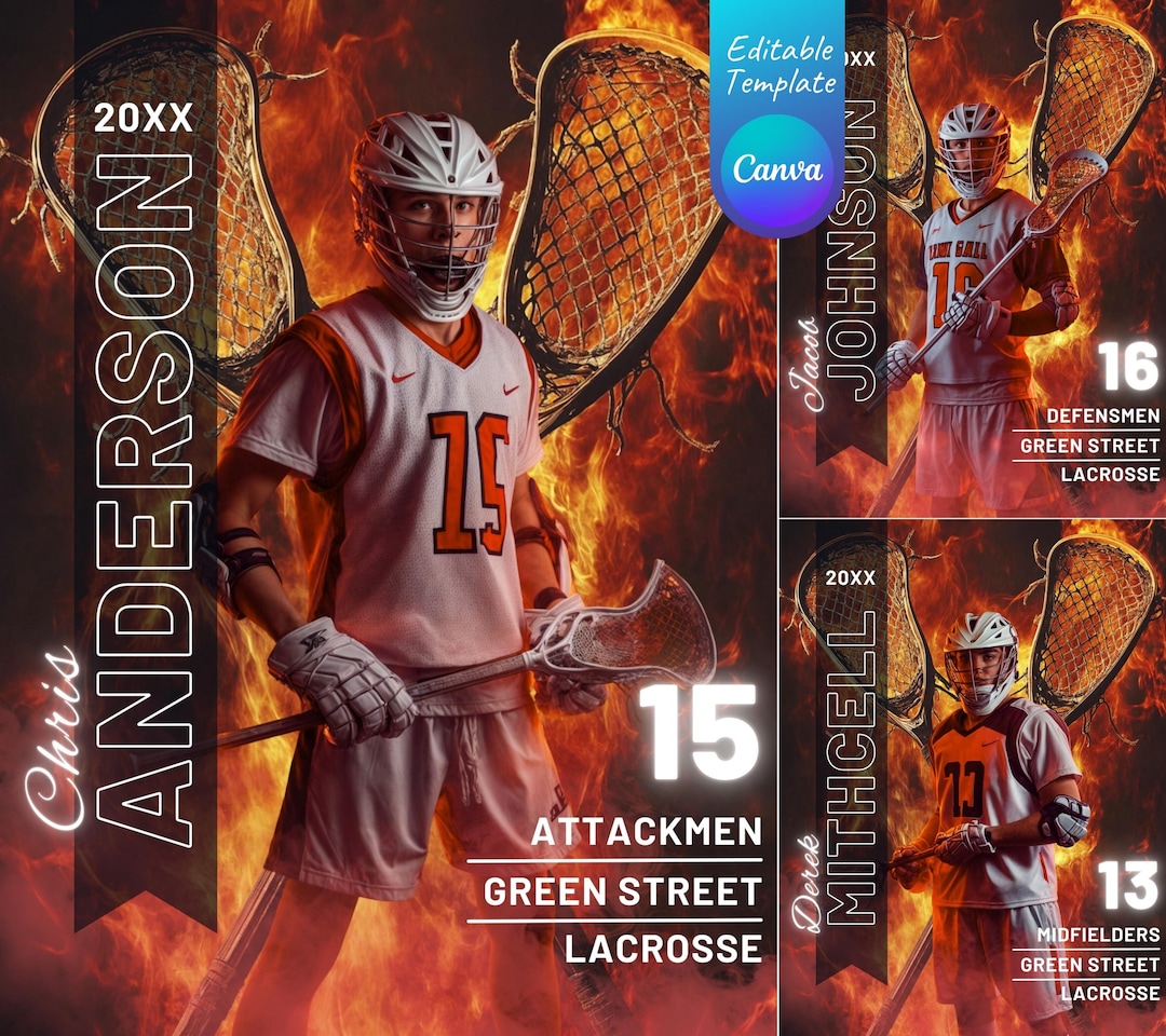 Custom Lacrosse Canva Templates | Senior Sports Posters and Backgrounds ...