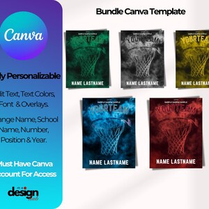 Bundle Canva Custom Basketball Templates Backdrops | Photo Canva ...