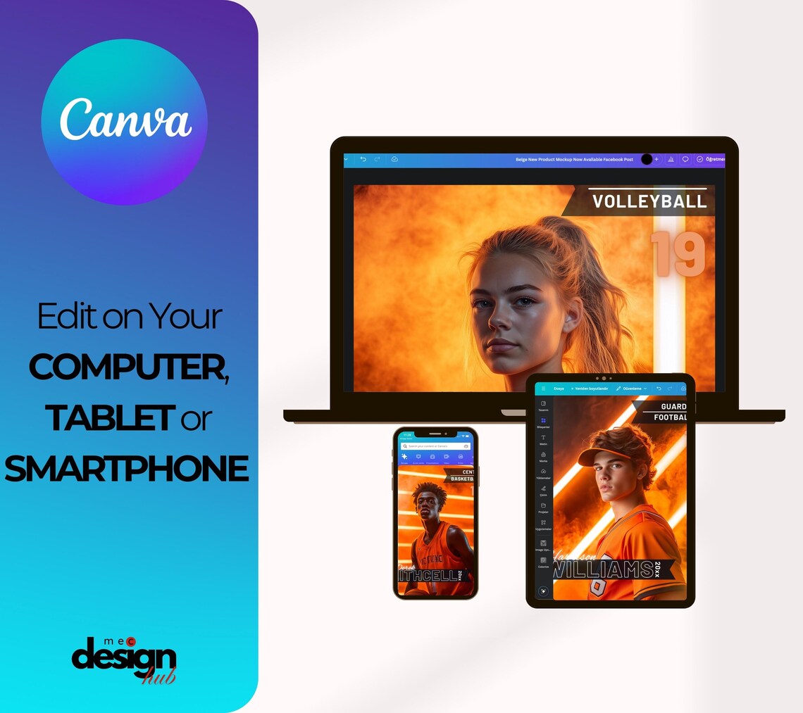 ORANGE Custom Canva Neon Sports Backdrops Template, Field Light ...