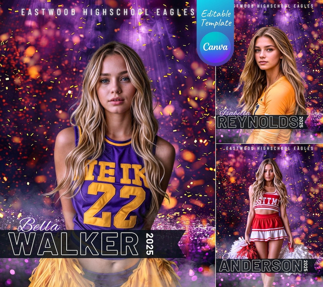 Custom Canva Cheerleader Templates Backdrops | Custom Photocheerleading ...