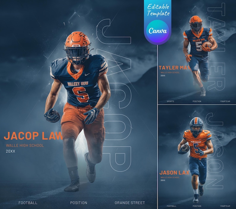 Custom Canva Sports Social Media Templates, Game Day Canva Designs ...
