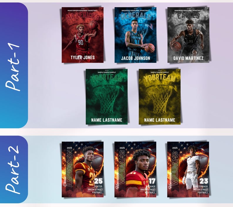 20 Bundle Canva Custom Sports Templates Bundle | Canva Photo Basketball ...