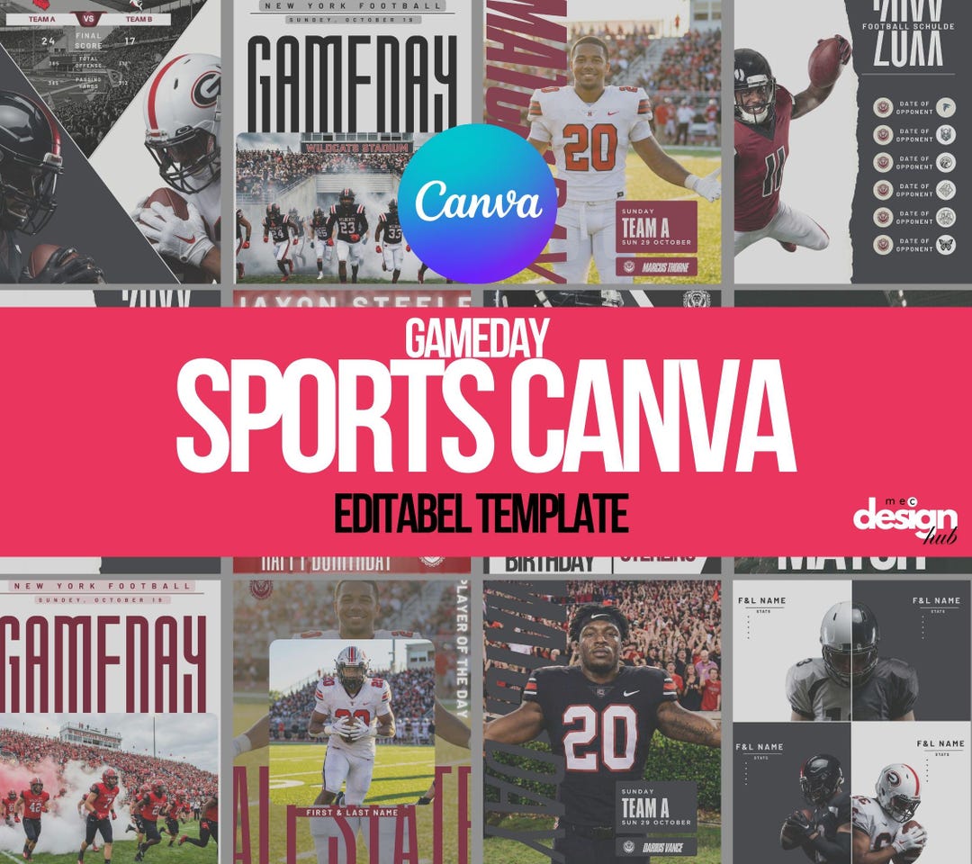 Sports Gameday Canva Templates, Professional Social Media Sports ...
