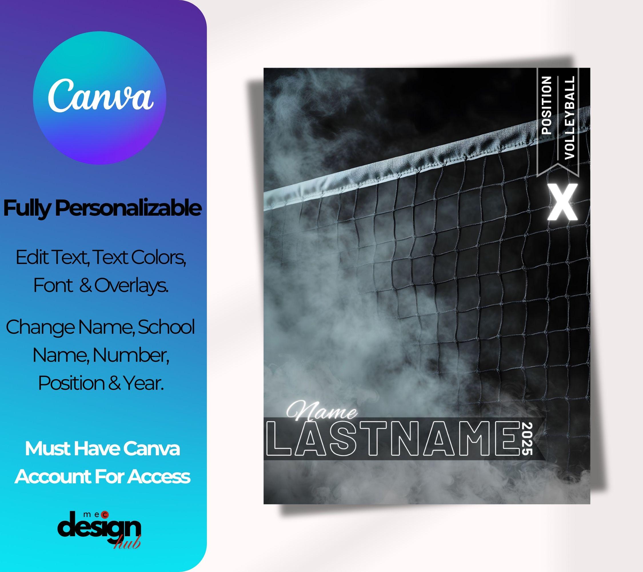 Volleyball Custom Canva Backgrounds & Template, Volleyball Backdrops ...