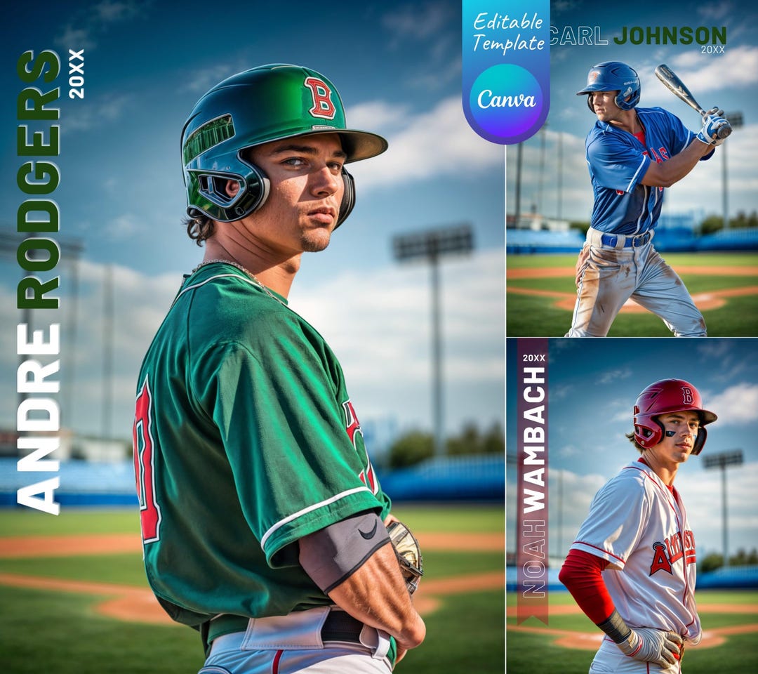 Baseball Canva Custom Photo Template | for Senior Sports Poster ...