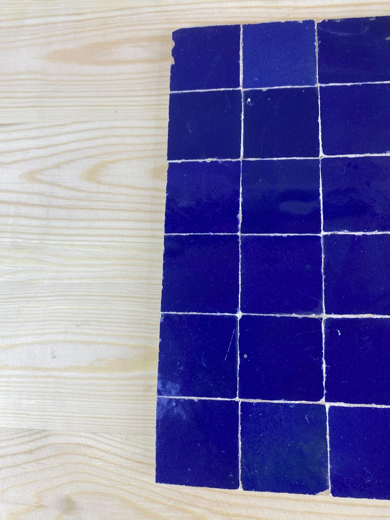 Handmade Blue Zellige Bejmat – 5x5 Cm Moroccan Tiles, Ideal for Wall ...