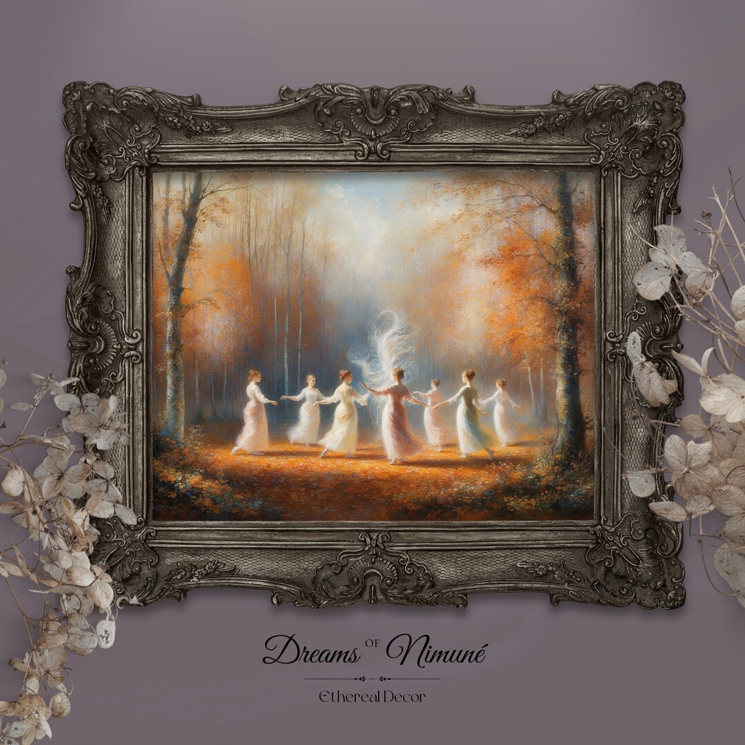 Vintage Spirit Ritual Wall Art Print — Ethereal Fantasy Landscape ...