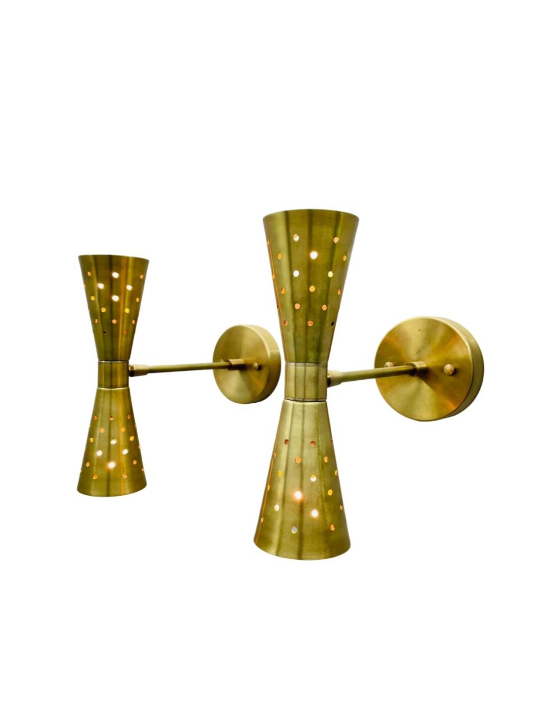 Atomic Mid-century Modern Dual Cone Wall Sconce - 50s 60s Bow Tie Lamp ...