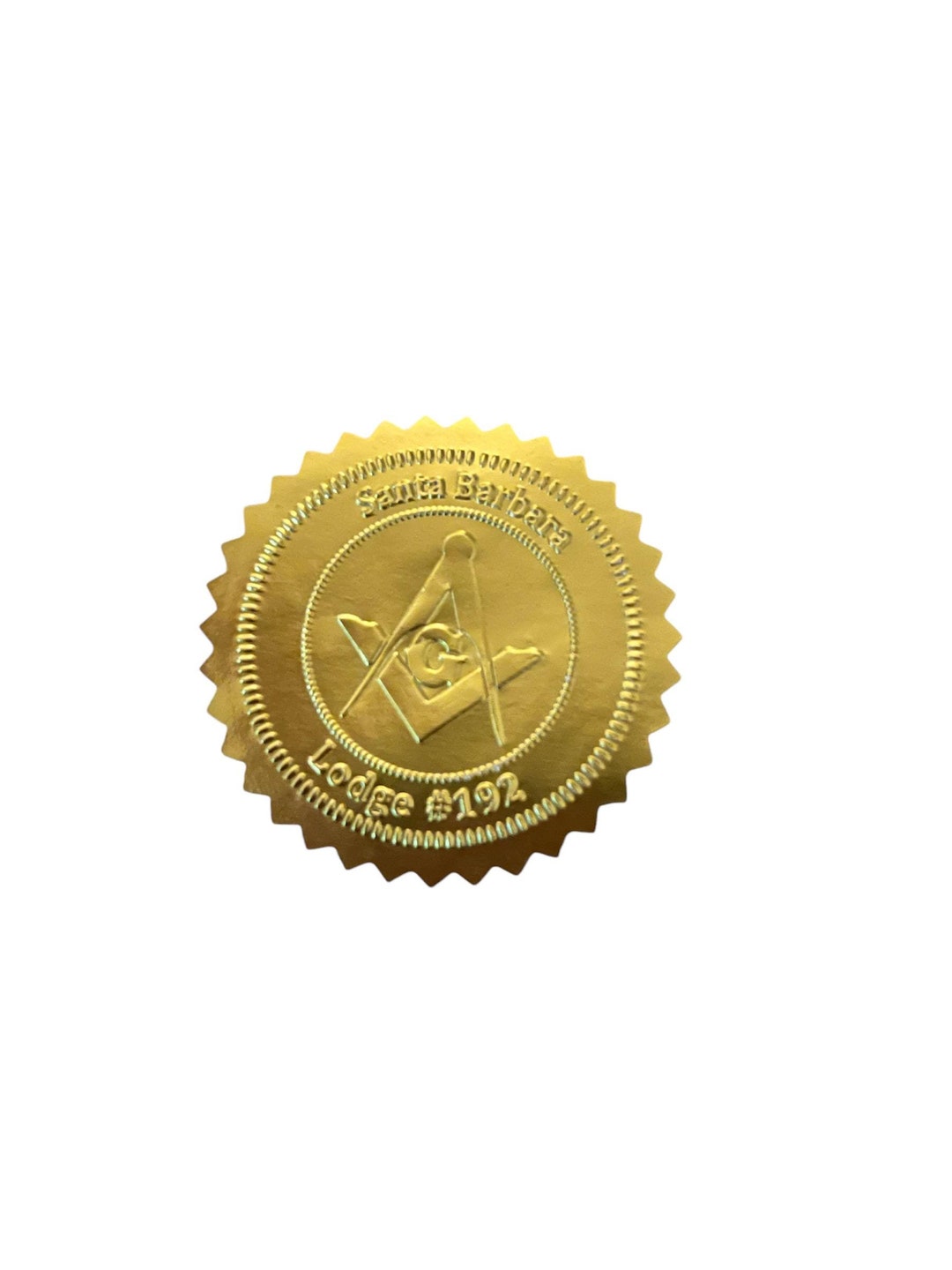 Self-adhesive, Embossed Masonic Lodge Seal Sticker Gold - Etsy