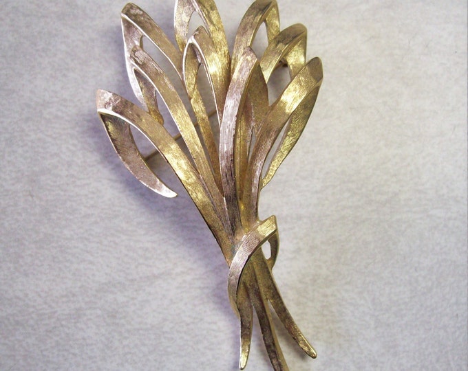 Vintage 60s 70s Signed Monet Gold Colored Metal Abstract - Etsy