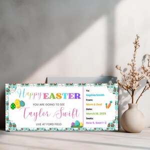 Editable Easter Concert Ticket – Printable Show Ticket Gift – Instant ...
