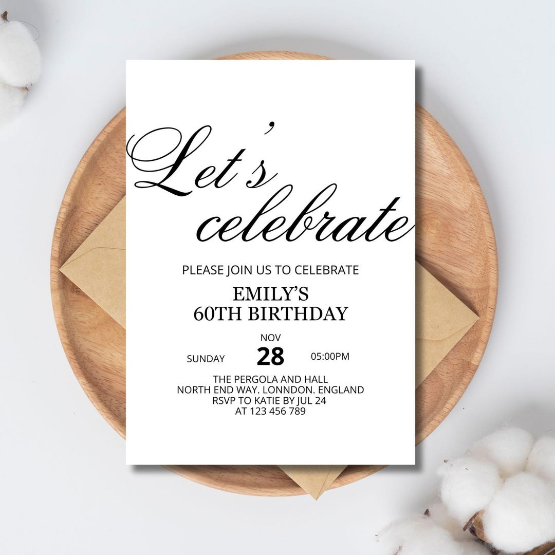 Let's Celebrate! Editable Surprise Birthday & Anniversary Invitation ...