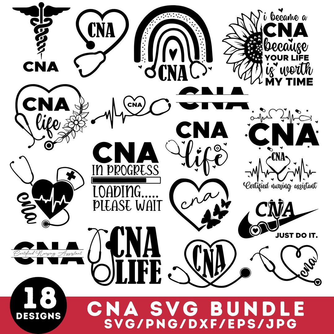 CNA SVG Bundle: Nurse Life Designs (digital Files) - Etsy