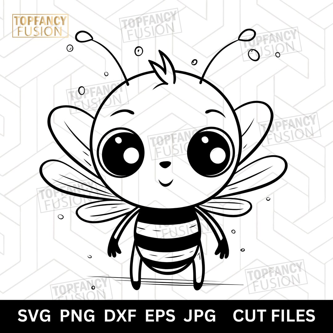 Cute Bee SVG PNG, Lovely Bee, Baby Bee SVG Files for Cricut, Commercial ...