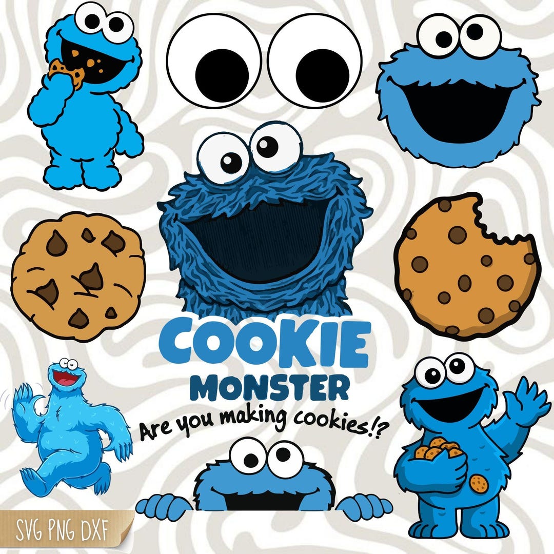 Cookie Monster SVG Bundle: Elmo, Cookie Clipart for Cricut (digital ...