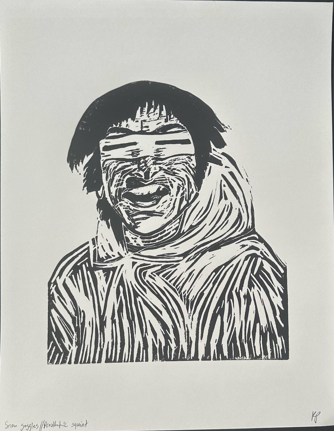 Handmade Linocut Print: Prosthetic Squint/snow Goggles - Etsy
