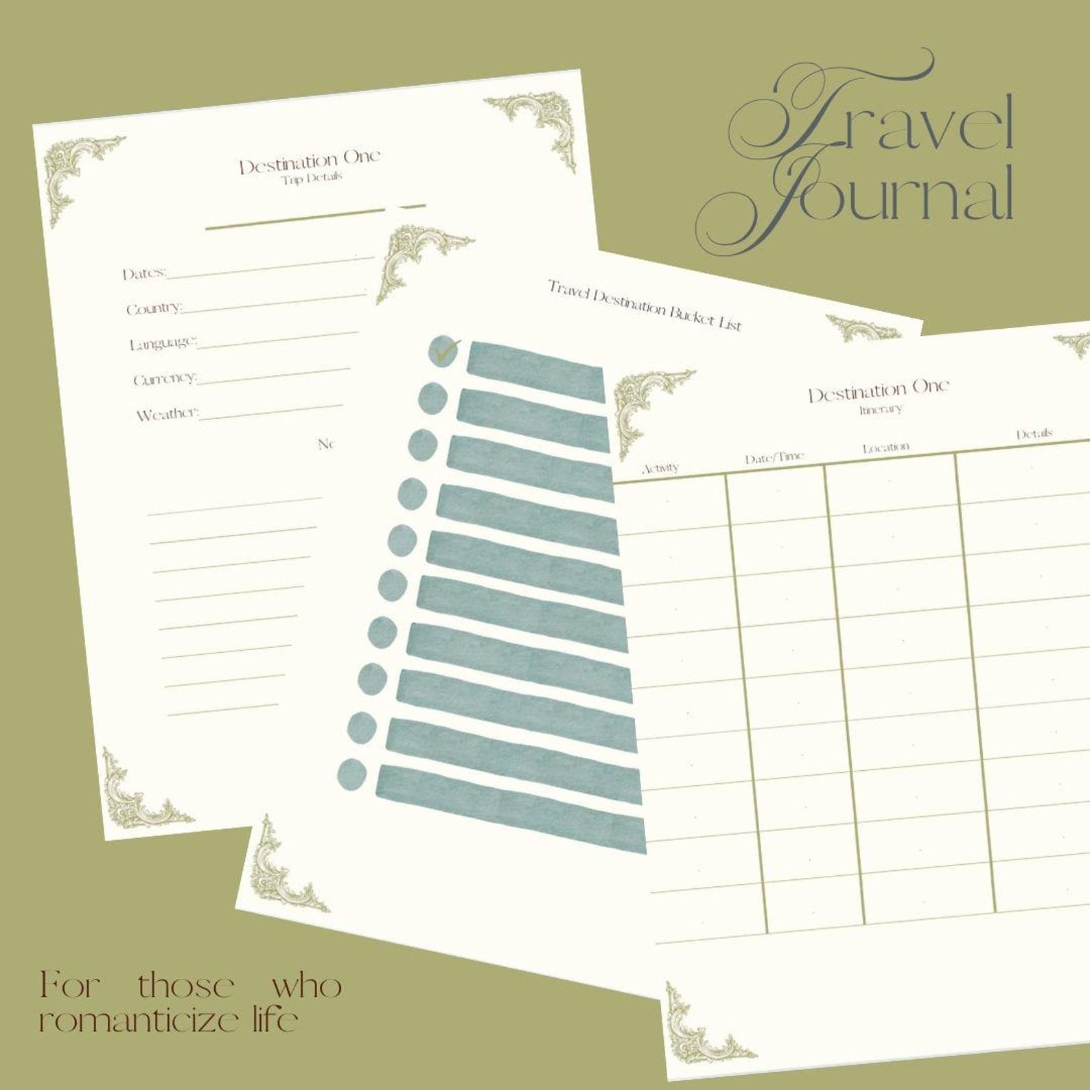 The Art of Wandering | Printable Travel Journal for Boutique ...