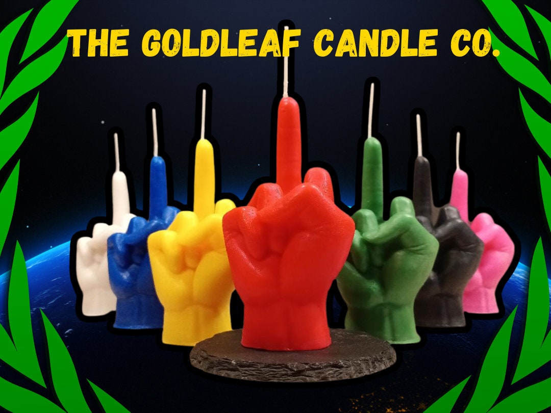 MIDDLE FINGER Candles With DISPLAY - Etsy