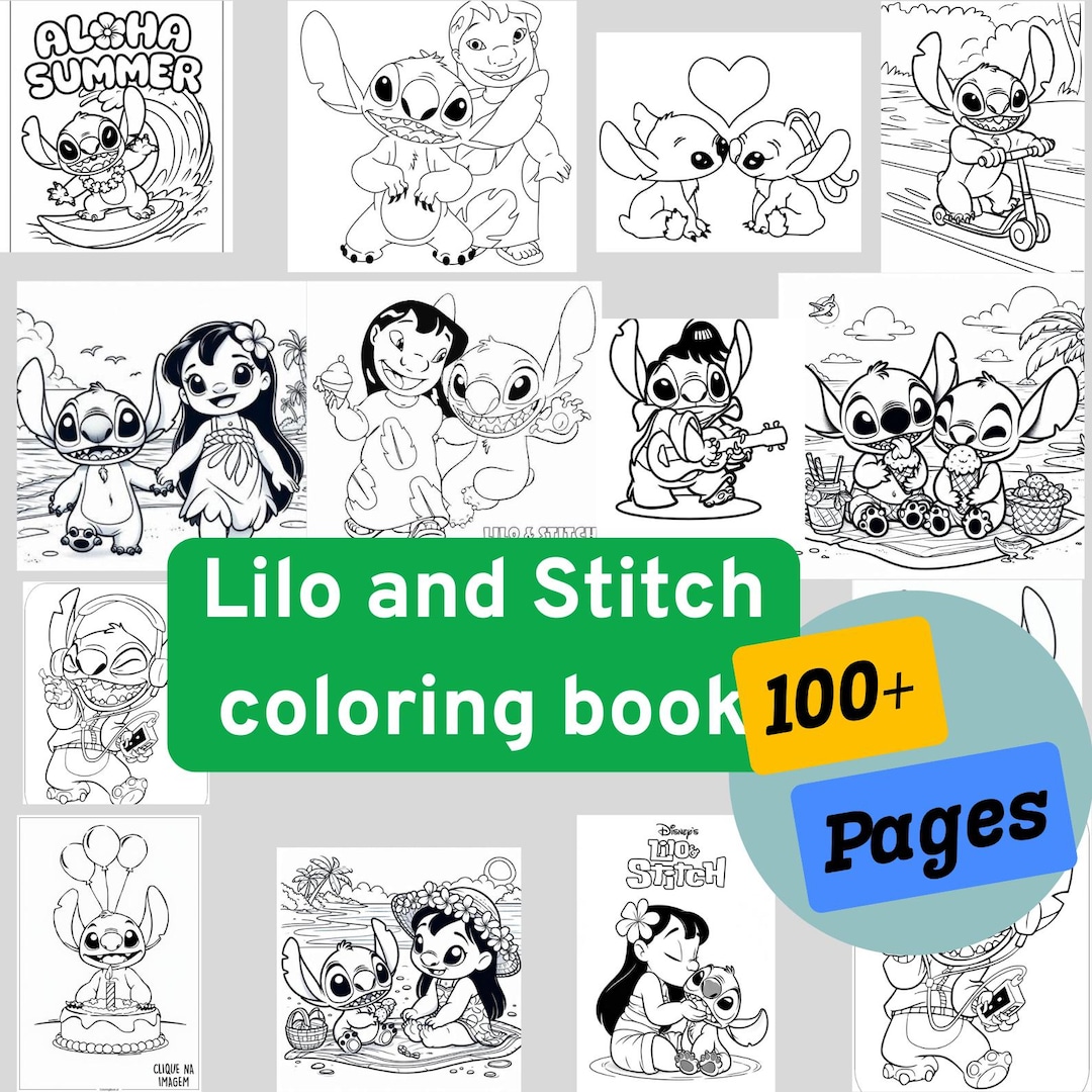 Lilo and Stitch Coloring Book PDF 80+ Printable Cartoon Pages for Kids ...