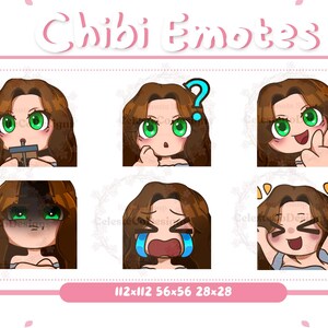 Twitch Girl 6pc Emote Pack Includes 3 Eye Colors - Etsy
