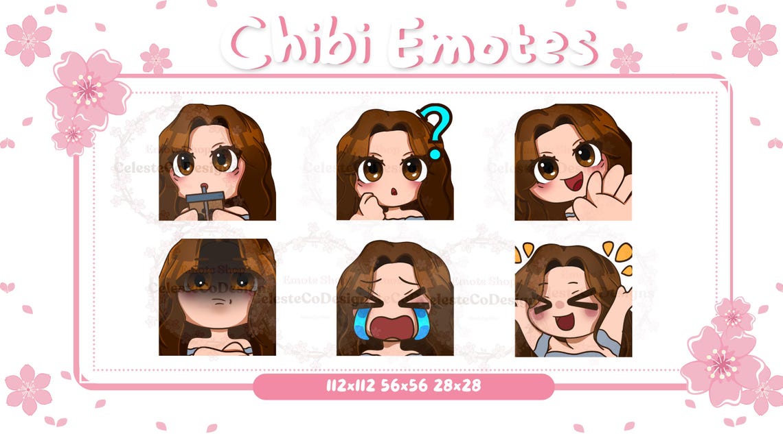 Twitch Girl 6pc Emote Pack Includes 3 Eye Colors - Etsy